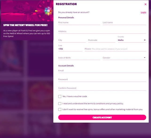 Frank & Fred Casino: GRAB 100% up to €100 + 300 spins | New Casinos