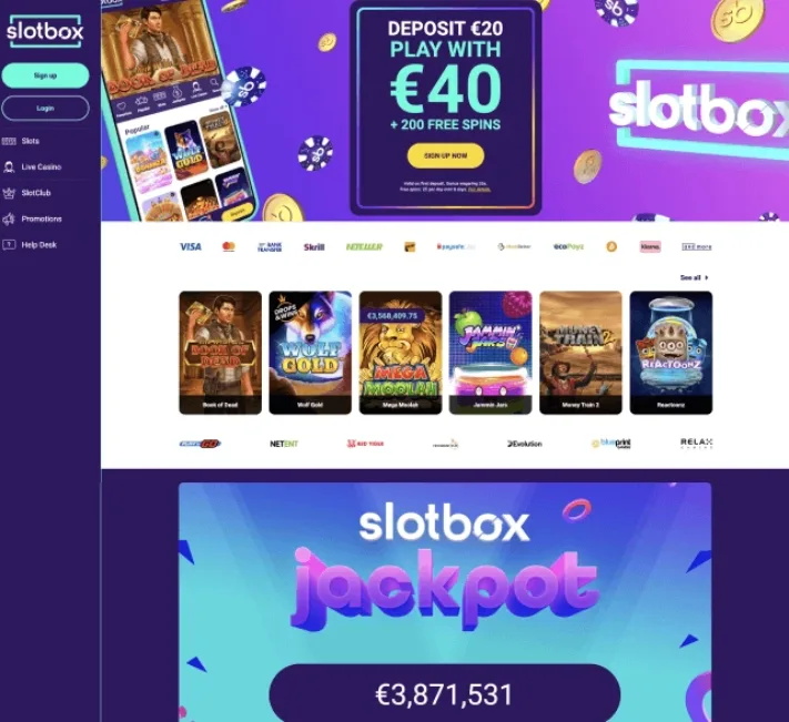 Slotbox Casino Review | 2,000+ Games - Get up to €200 + 200 Free Spins