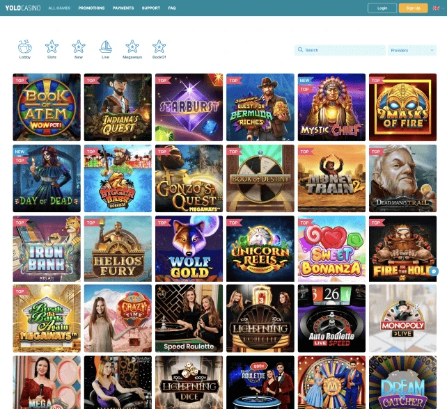 Yolo Casino Review | 2,800+ Games - Claim 10% Wager-free Cashback